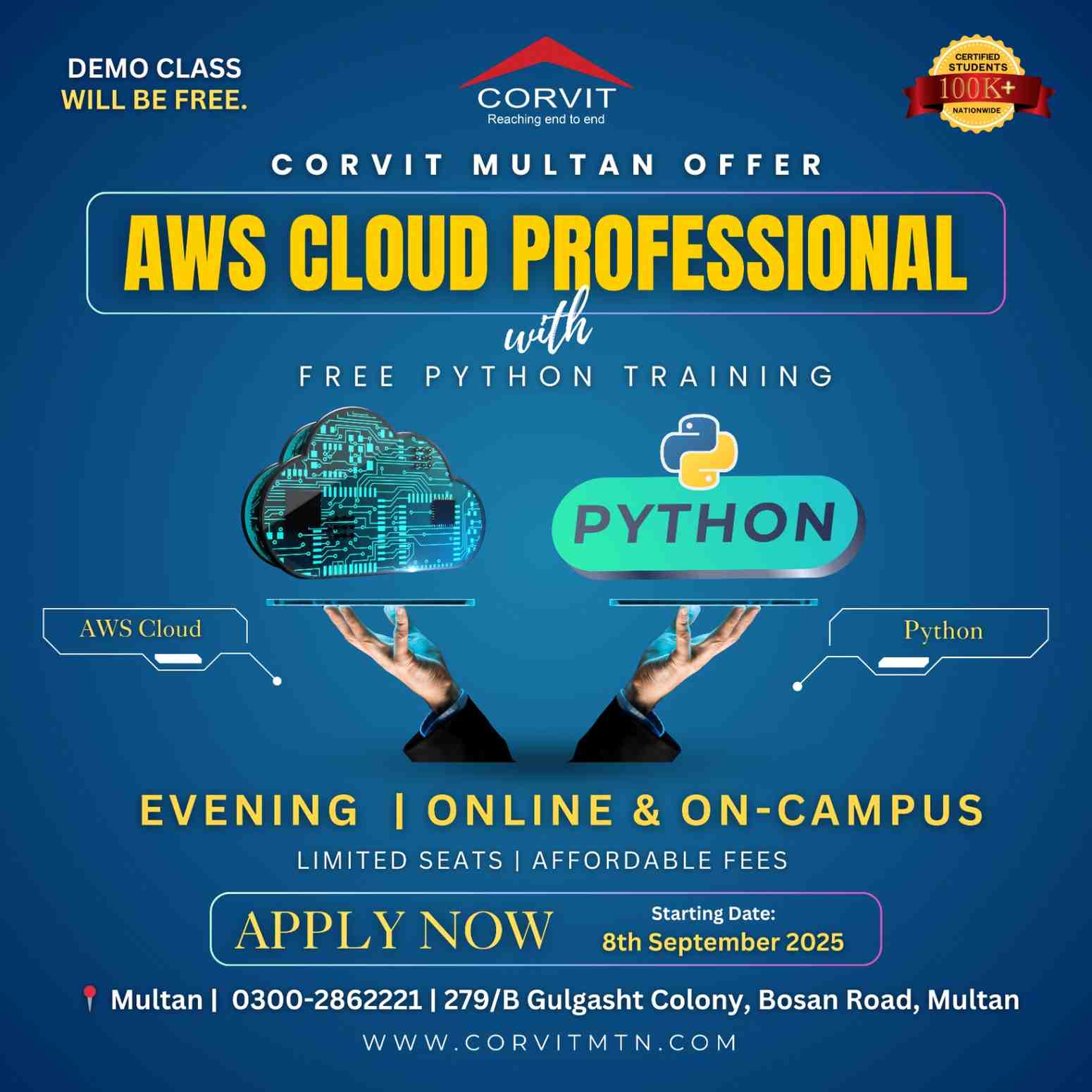 AWS Cloud Professional Course | Free Python Training – Corvit Multan