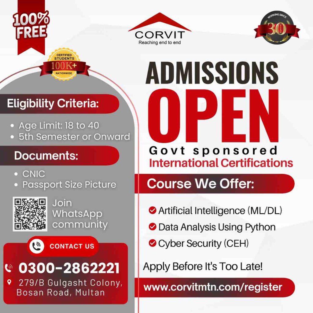 Corvit Systems Multan - Best IT Training Institute in Multan